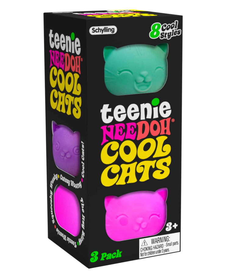 NeeDoh Cool Cats Tennie fidgetbolde - æske med 3 katte